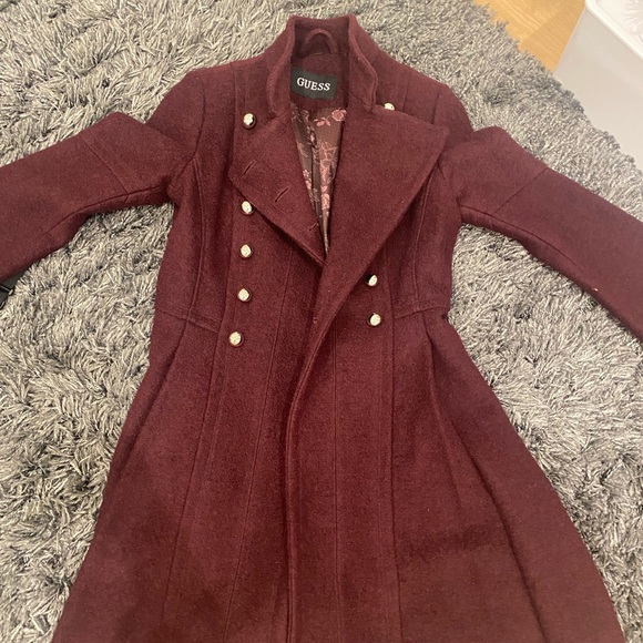 Guess | Jackets & Coats | Maroon Colored Vintage Guess Coat | Poshmark